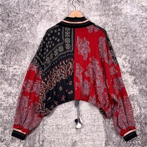 Free People | Jackets & Coats | Free People Multicolor Patterned Bomber ...